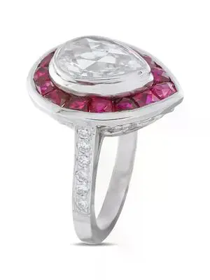 LB EXCLUSIVE Diamond And Ruby Platinum Ring