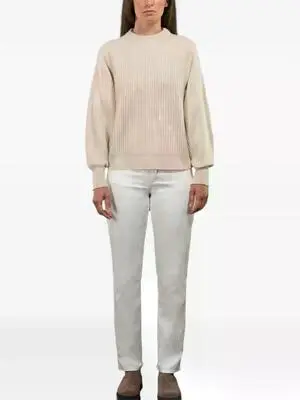 MOORER Puff-sleeve Crew-neck Sweater