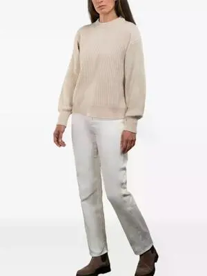 MOORER Puff-sleeve Crew-neck Sweater