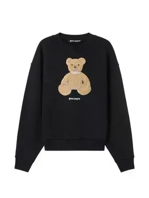 Palm Angels Textured Bear Graphic Sweatshirt