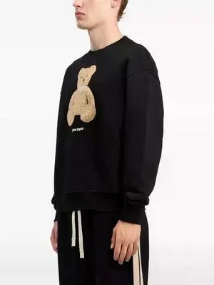 Palm Angels Textured Bear Graphic Sweatshirt
