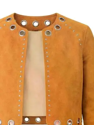 ZUT Darby Studded Suede Jacket - Orange