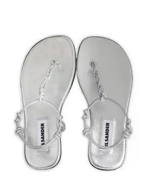 JIL SANDER Knot-strap Flat Sandals - Grey
