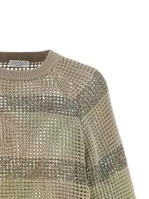 Brunello Cucinelli Sequin-embellished Striped Sweater