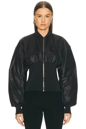 Atlein Ribbed Waist Bomber Jacket