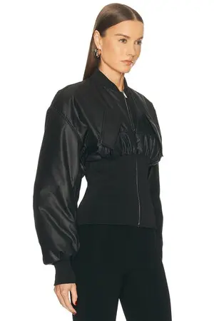 Atlein Ribbed Waist Bomber Jacket