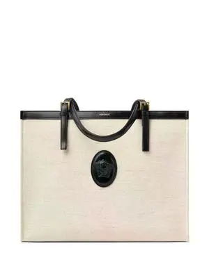 Versace Rivière Large Canvas Tote - Neutrals