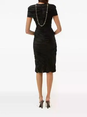 Versace Draped Envers-satin Midi Dress