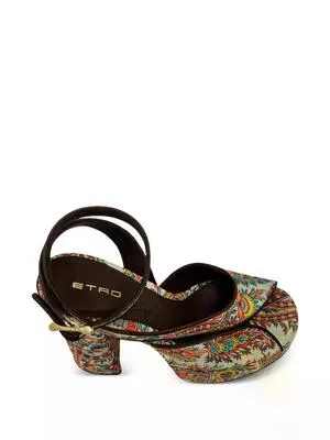 Etro Paisley-print Buckle Sandals - Neutrals
