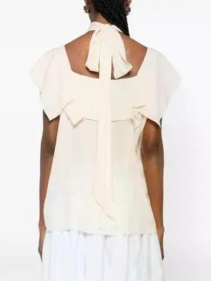 LANVIN Ruffled Tie Blouse - Neutrals