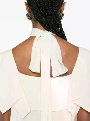 LANVIN Ruffled Tie Blouse - Neutrals