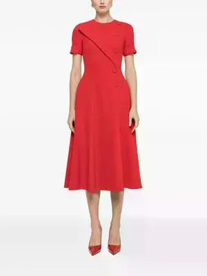 NISSA A-line Midi Dress - Red