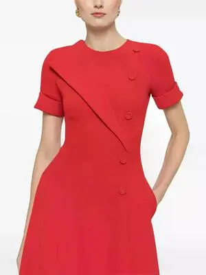 NISSA A-line Midi Dress - Red
