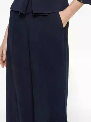 NISSA High-waisted Crepe Trousers - Blue