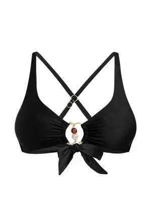 Seafolly Palermo Ring-detail Bikini Top - Black