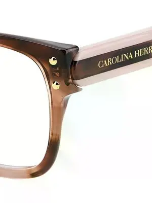 Carolina Herrera Logo-detail Glasses - Brown