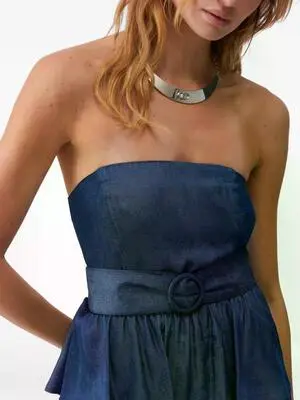 Liu Jo Asymmetrical Tiered Midi Denim Dress