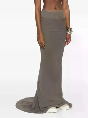 Rick Owens Ribbed Trim Maxi Skirt