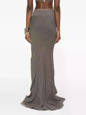 Rick Owens Ribbed Trim Maxi Skirt