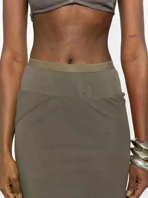 Rick Owens Ribbed Trim Maxi Skirt