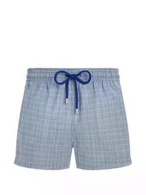 Vilebrequin Prince Of Wales-check Swim Shorts - Blue