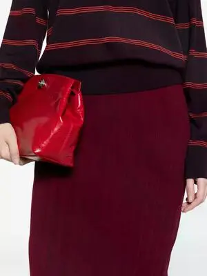 Eric Bompard Ribbed Knit Midi Skirt - Red