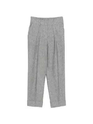 Peserico Pleated Trousers With Cuffed Hem