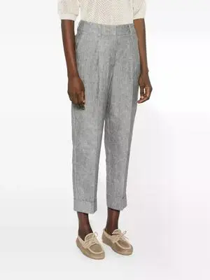 Peserico Pleated Trousers With Cuffed Hem