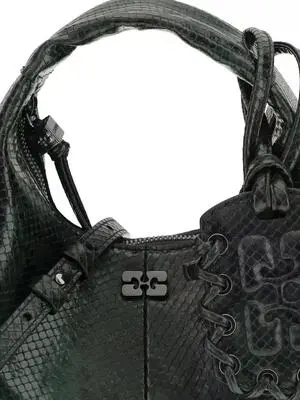 GANNI Mini Snake-effect Shoulder Bag - Green