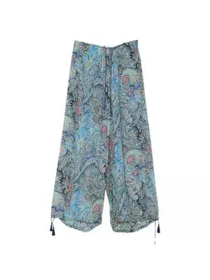 Etro Paisley Tassel Trousers - Blue