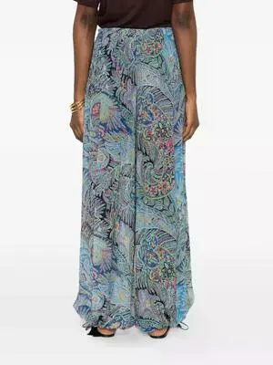 Etro Paisley Tassel Trousers - Blue