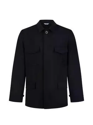 Boglioli Buttoned Flap Jacket - Blue