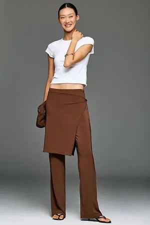 Anthropologie Wrap Skirt Pants - Brown