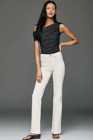 DL1961 Halle High-rise Straight-leg Jeans - Ecru