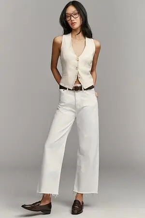 AGOLDE Ren High-rise Crop Wide-leg Jeans - Marshmallow