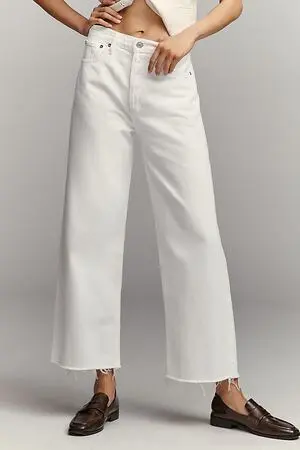 AGOLDE Ren High-rise Crop Wide-leg Jeans - Marshmallow
