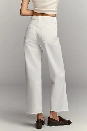 AGOLDE Ren High-rise Crop Wide-leg Jeans - Marshmallow