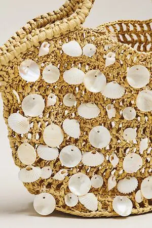 L*Space Alba Raffia Shell Tote