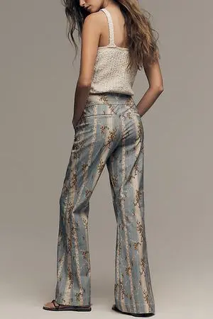 Anthropologie Prted Seamed Pants