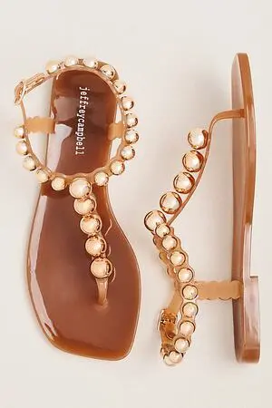 Jeffrey Campbell Plated T-strap Thong Sandals