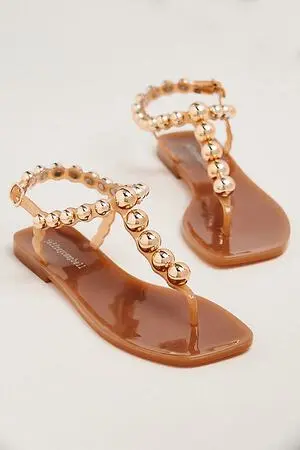 Jeffrey Campbell Plated T-strap Thong Sandals