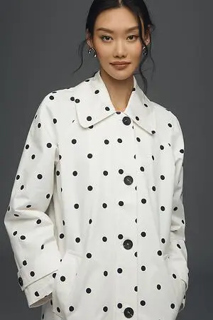 Avec Les Filles Polka Dot Car Coat Jacket