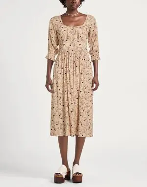 Ba&sh Flared Floral-print Midi Dress