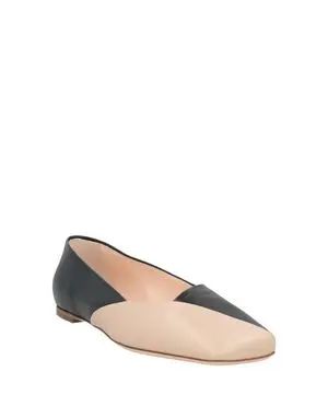 Agl Two-tone Leather Ballet Flats With Square Toe