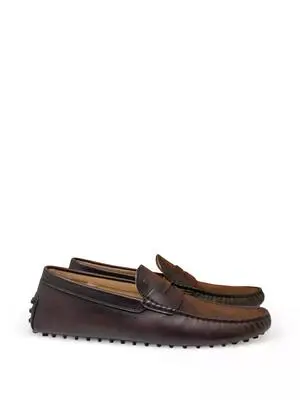 TOD'S Leather Penny Loafers - Brown