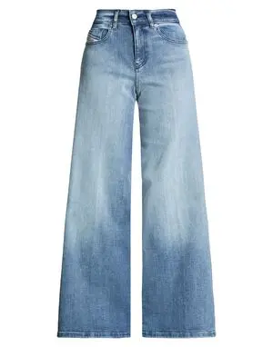 DIESEL® High Waisted Wide-leg Jeans With Faded Wash