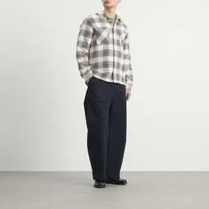 WAX LONDON Whiting Hutton Check Overshirt - Ecru/green