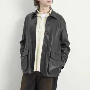 Auralee Textured Lamb Leather Blouson