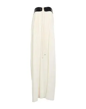 TOD'S Maxi Dress Cream Size Cotton, Calfskin - White