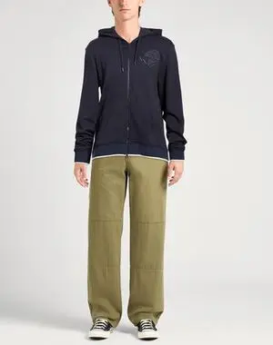 Armani Exchange Zip-up Hoodie With Embroidered Logo - Blue